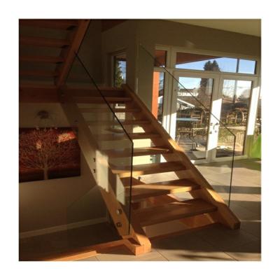 China Building decorated movable straight stairs high quality wood tread staircase for sale