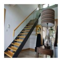 China Building decorated movable straight stairs high quality wood tread staircase for sale