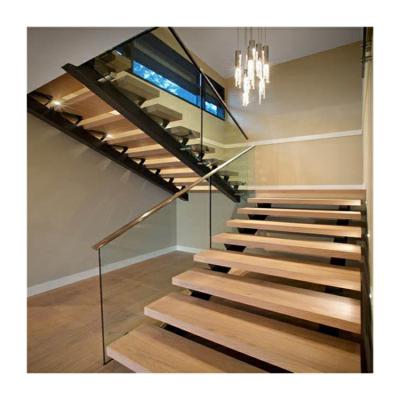 China Latest fashion garden straight stairs pretty wood tread staircase for sale