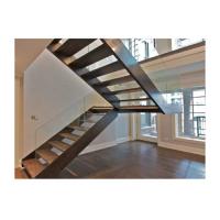 China Latest fashion garden straight stairs pretty wood tread staircase for sale