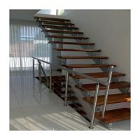 China Easy to use cantilever straight stairs wooden timber staircase for sale