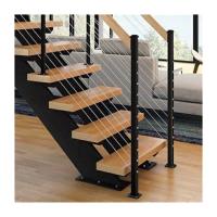 China Easy to use cantilever straight stairs wooden timber staircase for sale
