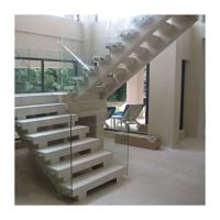 China Household individual indoor small straight stairs u shaped wood staircase for sale
