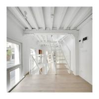 China Easy to use house design straight stairs carpet wood steps staircase for sale