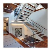 China New promotion modern housing straight stair wood box tread staircase for sale