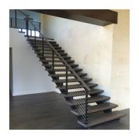 China New promotion modern housing straight stair wood box tread staircase for sale