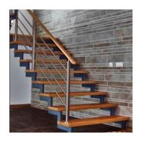 China New promotion modern housing straight stair wood box tread staircase for sale