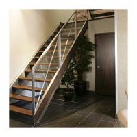 China Easy to use outdoor straight stair red brown wooden box tread staircase for sale