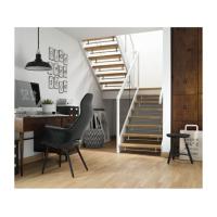 China Safe and reliable straight perforatedmetal stair hard wood staircase for sale