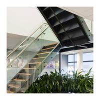 China Safe and reliable straight perforatedmetal stair hard wood staircase for sale