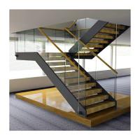 China Safe and reliable straight perforatedmetal stair hard wood staircase for sale