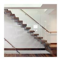 China Villa modern straight stair build a wooden staircase for sale