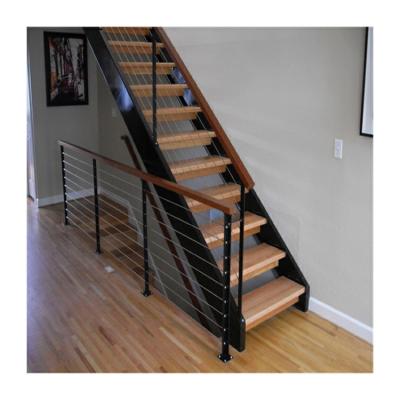China China factory prefab metal straight stair custom wood staircase for sale