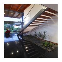China China factory prefab metal straight stair custom wood staircase for sale