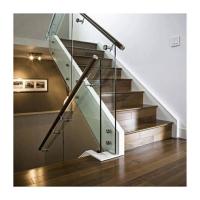 China Affordable deck straight stair stainless steel wooden staircase for sale