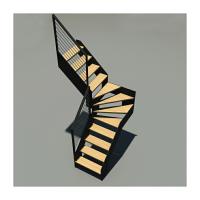 China Reliable performance glass treads straight stair special wood railing staircase for sale