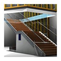 China The best height quality winding straight stair pretty wooden tread staircase for sale