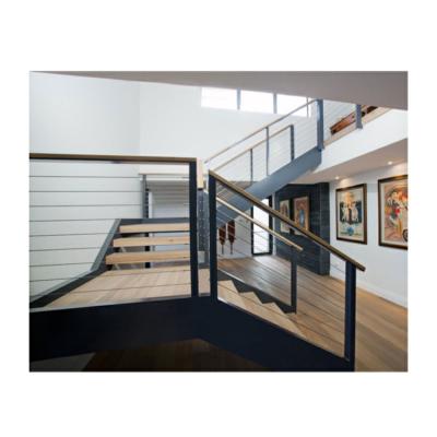 China Factory direct supply indoor long straight stair light yellow wood tread staircase for sale