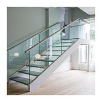 China Staircase price glass stair balustrade cheap straight staircase for sale