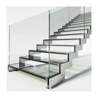 China Staircase time switch stainless steel glass stair rails exterior sstraight stairway for sale