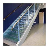 China Staircase design indoor frameless glass stair factory double stringers straight stairway for sale