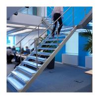 China Prefabricated staircase modular glass stairs suppliers straight glass railing staircase for sale