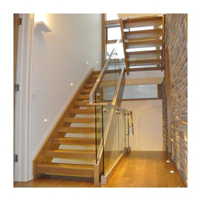 China Fashionable compact straight stairs high quality wooden staircase for sale