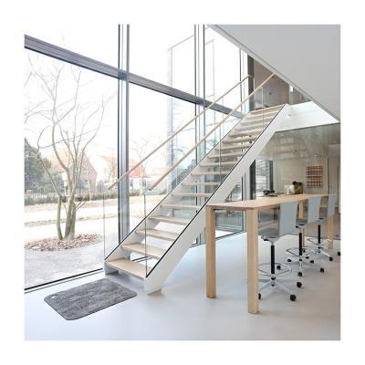 China Creative design double plate straight Stairs wooden box tread staircase for sale