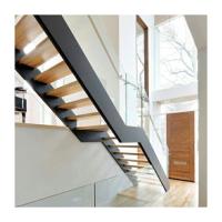 China Modern l stairs with landing wooden treads stair for sale
