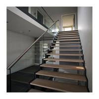 China Modern l stairs with landing wooden treads stair for sale