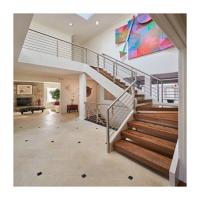 China Modern l stairs with landing wooden treads stair for sale