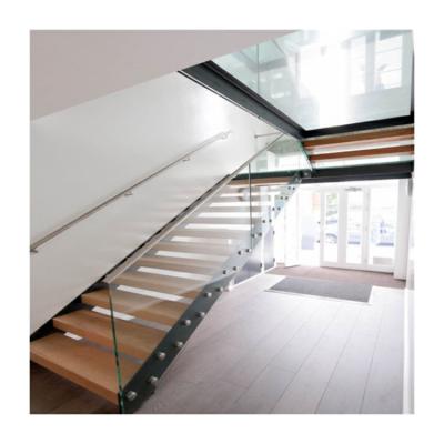 China Fashionable interior straight stairs design duplex wood stairs for sale