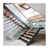 China Fashionable interior straight stairs design duplex wood stairs for sale