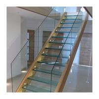 China Winding staircase design glass treads stairs office straight staircase for sale