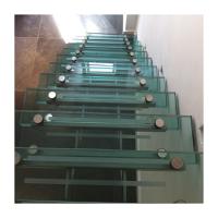 China Luxury staircase glass balustrade stair factory straight staircase for sale