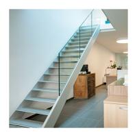 China New design staircase glass banisters for staircases pine straight staircase for sale