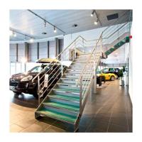China New design staircase glass banisters for staircases pine straight staircase for sale