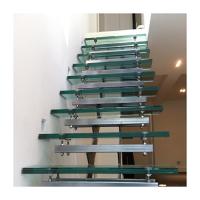 China New design staircase glass banisters for staircases pine straight staircase for sale