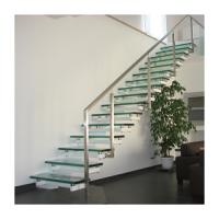 China Indoor stairs type stair railings glass acrylic crystal straight staircase for sale