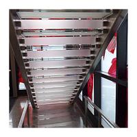 China Double beams staircase indoor glass stair railings height quality steel straight staircase for sale