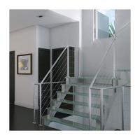 China Low cost stair design used indoor glass balustrade stairs top level straight staircase for sale