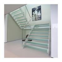 China Staircase pillar glass stair railings price low cost straight staircase for sale