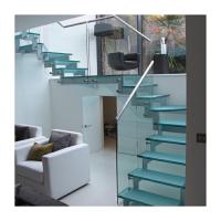 China Steel staircases design space saving glass staircase indoor center beam straight staircase for sale