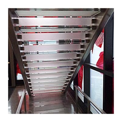 China Ecomonic staircase design stair post glass cover external straight staircase for sale