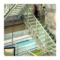 China Staircase designs for hotel glass stairs indoor height quality open straight staircase for sale
