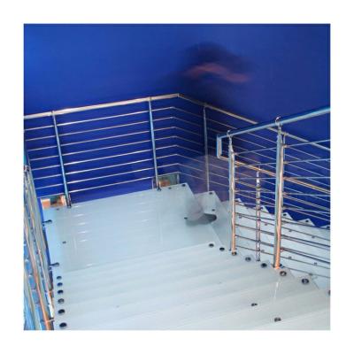 China Led staircase glass stair railing pillars crystal straight staircase for sale