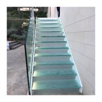 China Stairs indoor residential glass stairs use straight staircase for sale