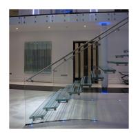 China Safety staircase glass stair rails and banisters special straight staircase for sale