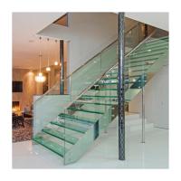 China Stair climber crystal glass stairs & stair parts modern design straight staircase for sale