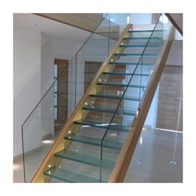 China Outdoor crystal staircase steel structure glass stairs new design straight staircase for sale